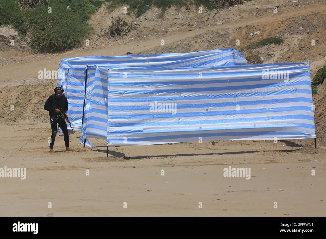 Gaza City, The Gaza Strip, Palestine. 24th Apr, 2021. Members of the ...