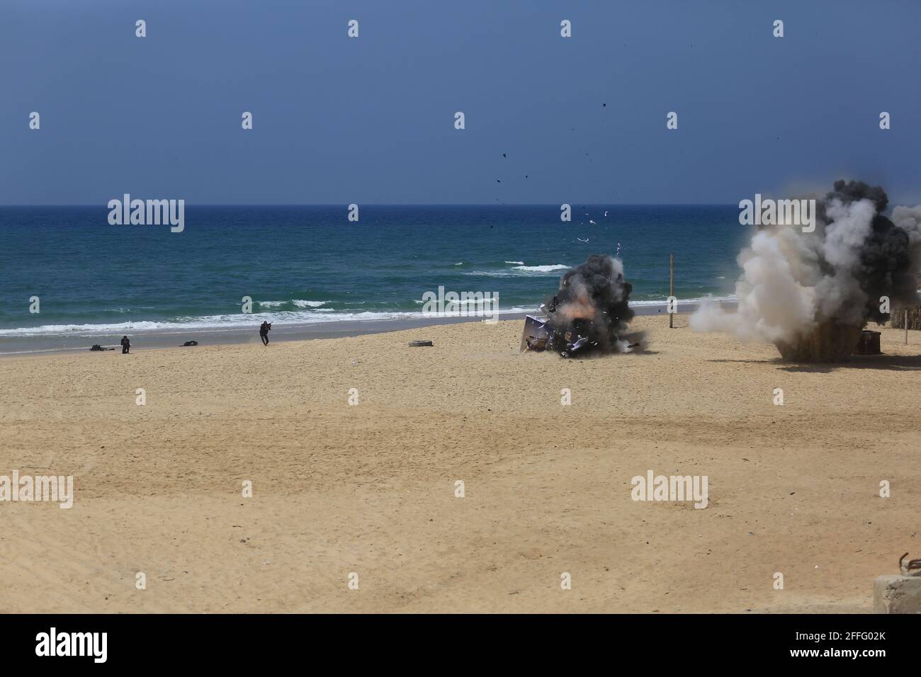 Gaza City, The Gaza Strip, Palestine. 24th Apr, 2021. Members of the ...
