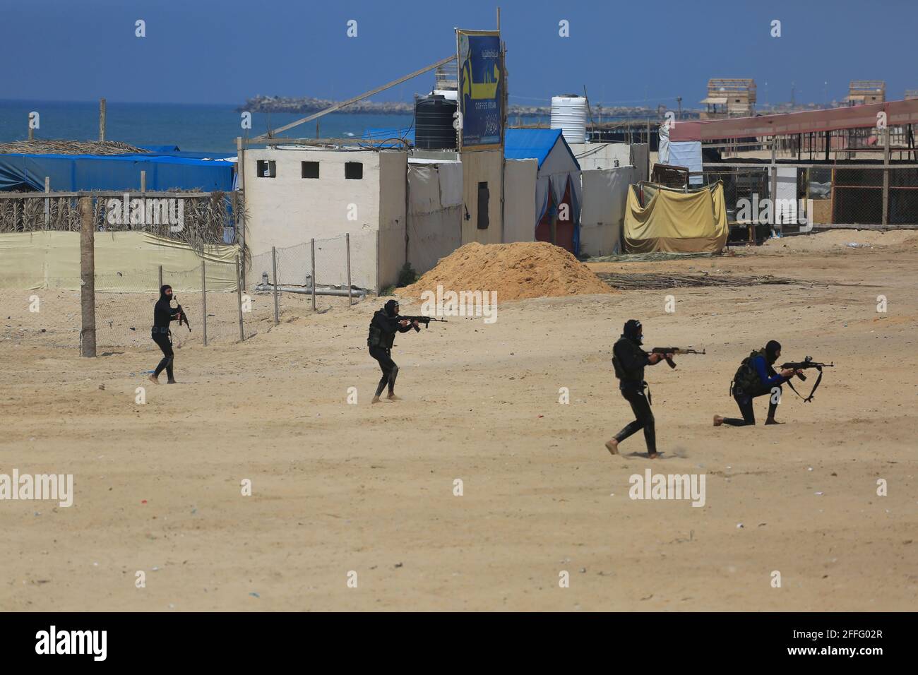 Gaza City, The Gaza Strip, Palestine. 24th Apr, 2021. Members of the ...
