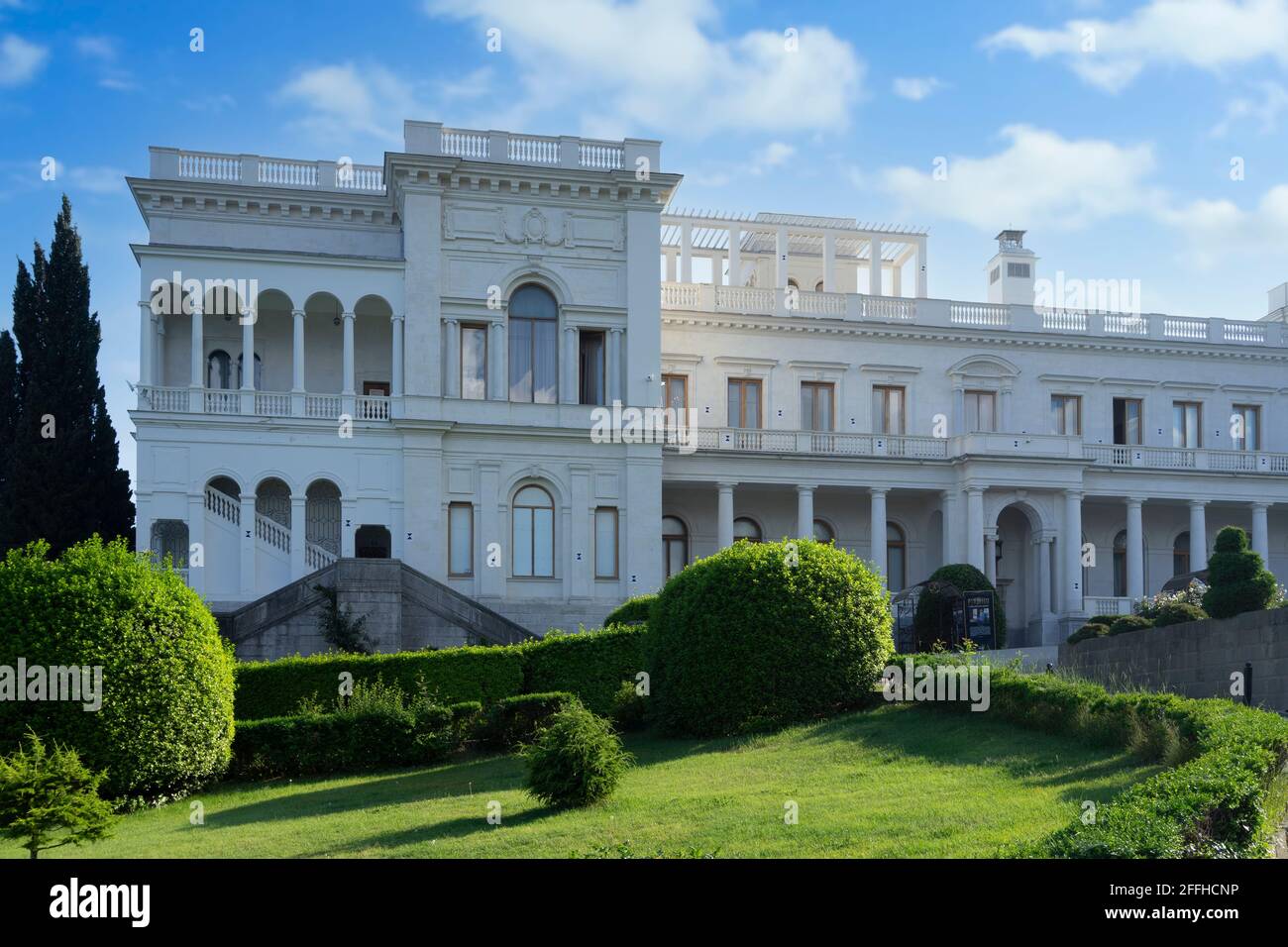 Yalta, Crimea-May 30, 2016: The architecture of the Livadia Palace ...