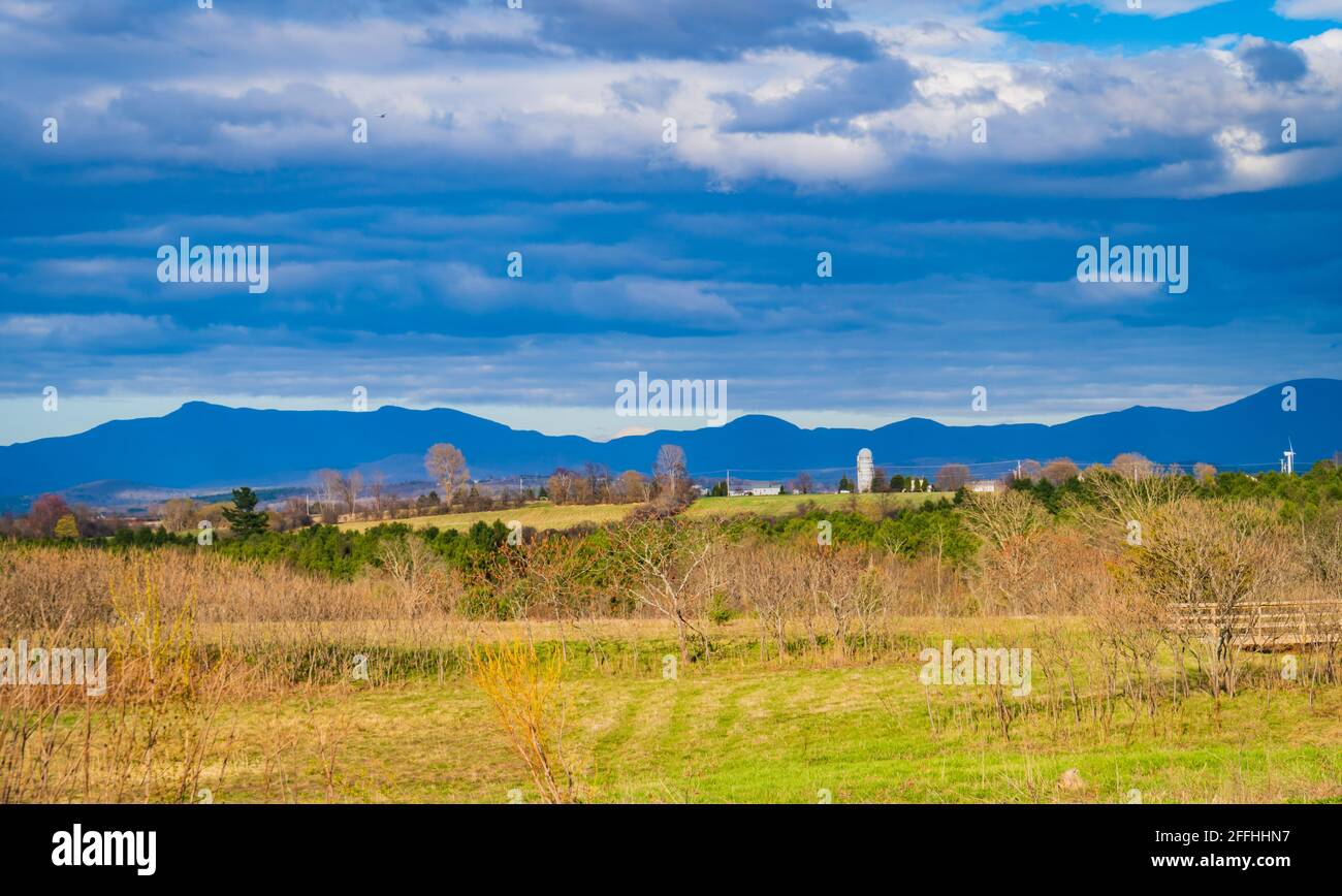 spring view of Mount Mansfield in the Vermont Green Mountains Stock ...