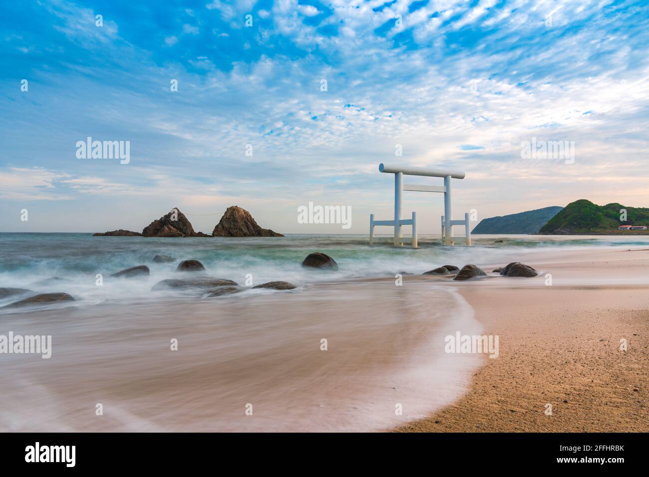 Sakurai Futamigaura's sacred Couple Stones and torii gate view from de ...