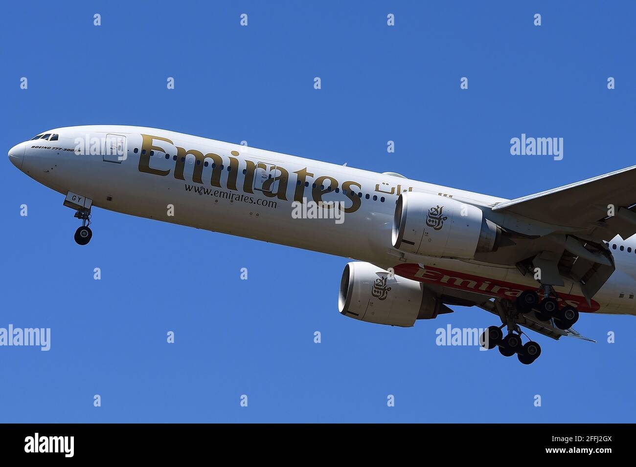 Fiumicino, Lazio. 24th Apr, 2021. Boeing 777ER Emirates airline ...