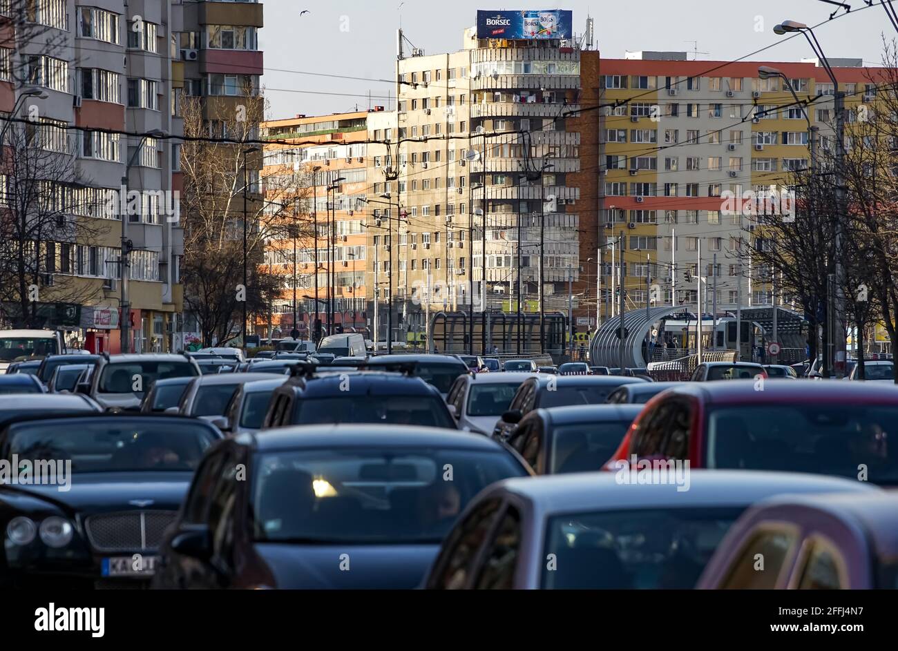 Bucharest, Romania - Martie 08, 2021: Very large blocks of flats built ...