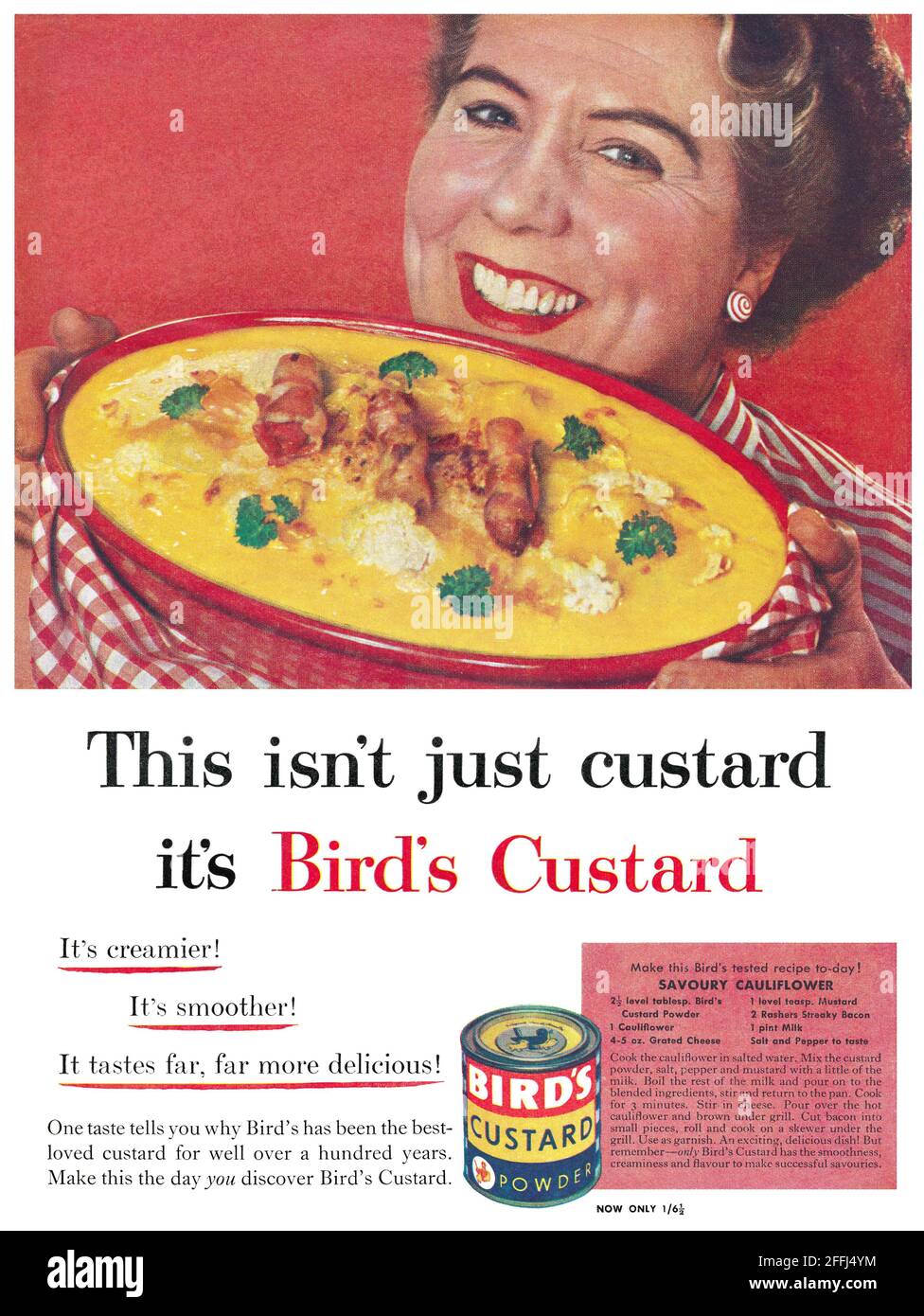 1955 British advertisement for Bird's Custard Powder Stock Photo - Alamy