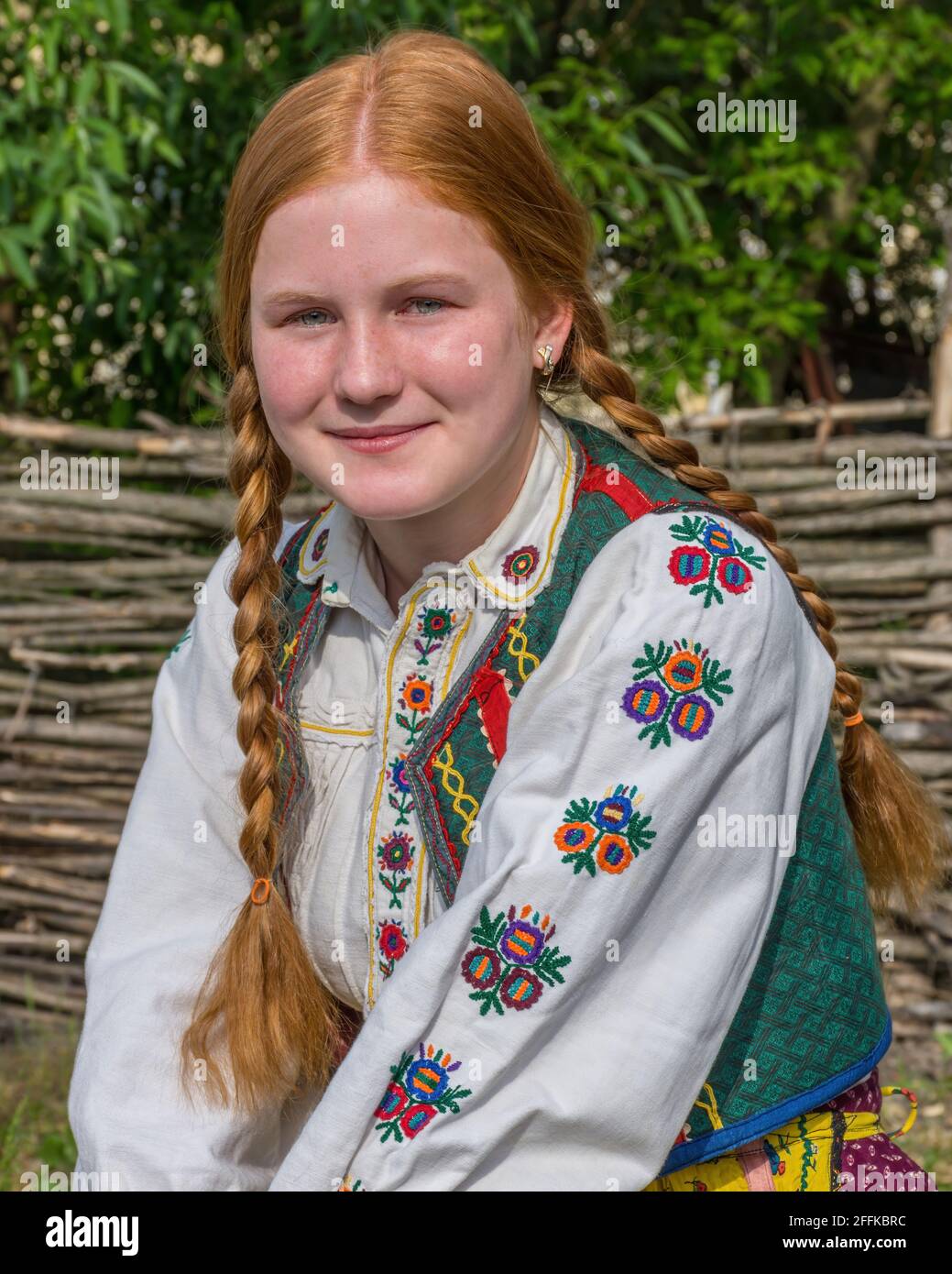 Salaj, Transylvania, Romania-May 14, 2018: beautiful freckled young ...