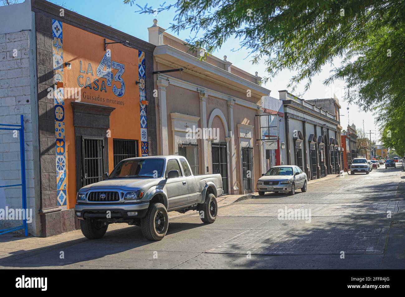 Old buildings in Plaza Hidalgo in the historic center of Hermosillo ...