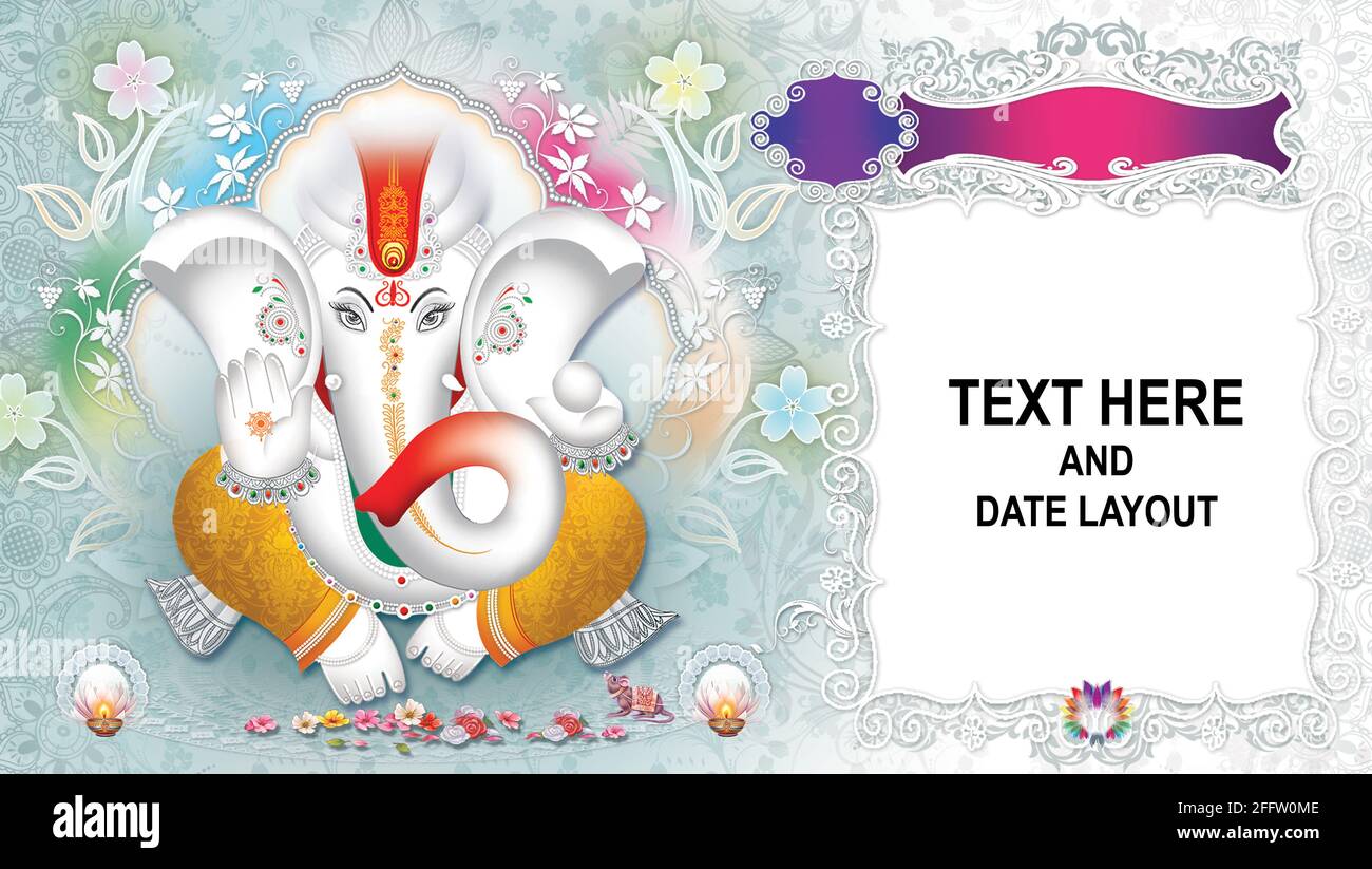 High-Resolution Indian Gods Lord Ganesha Digital Painting Calendar ...