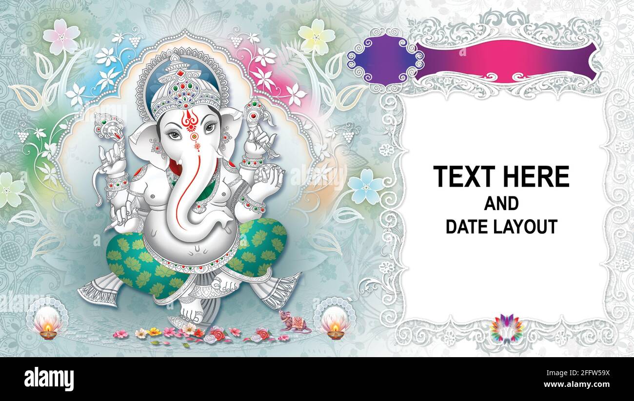High-Resolution Indian Gods Lord Ganesha Digital Painting Calendar ...