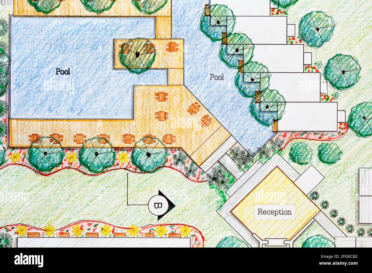 Landscape Architect Design hotel resort plan Stock Photo - Alamy