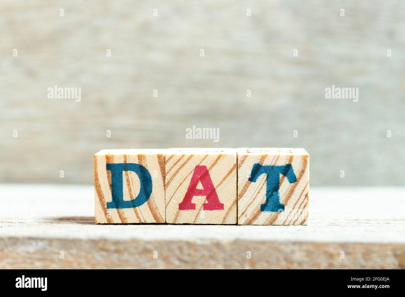 Alphabet letter block in word DAT (Abbreviation of Delivery at Terminal ...