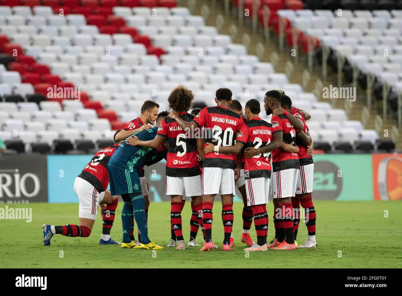 Rio, Brazil - april 24, 2021: Flamengo player in match between Flamengo ...