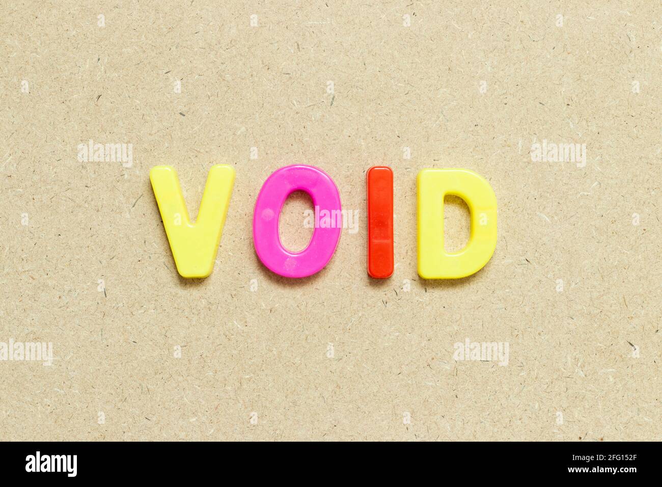 Color alphabet letter with word void on wood background Stock Photo - Alamy