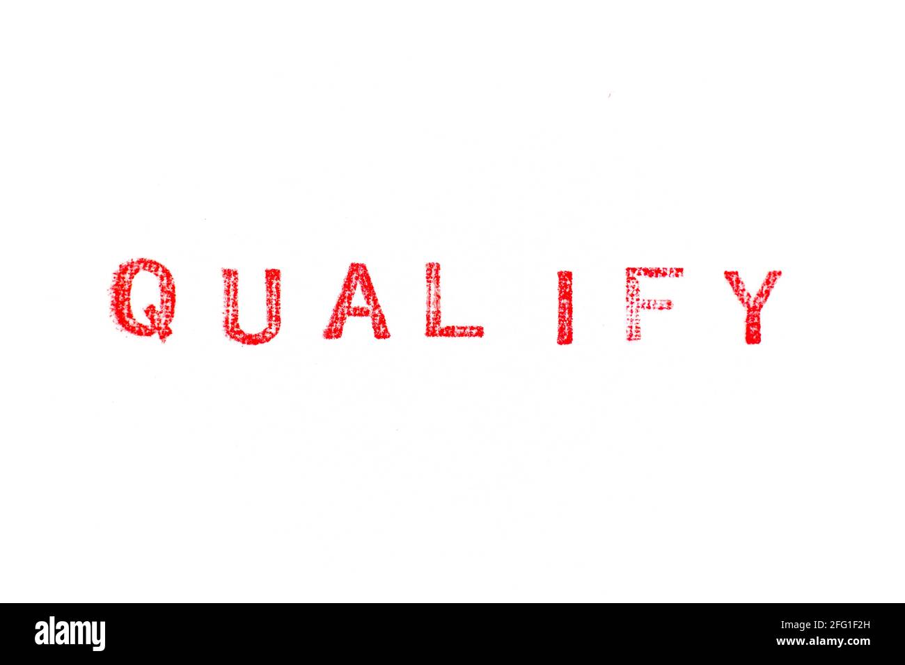 Red color rubber stamp in word qualify on white paper background Stock ...