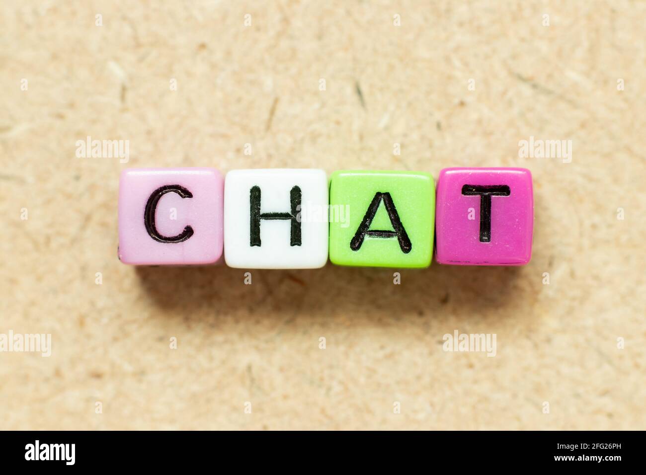 Color alphabet letter block in word chat on wood background Stock Photo ...