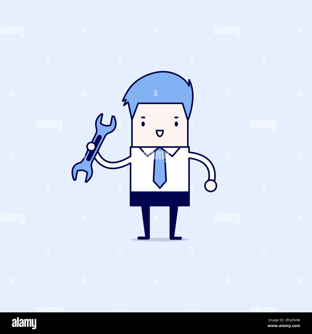Blue collar worker cartoon hi-res stock photography and images - Alamy