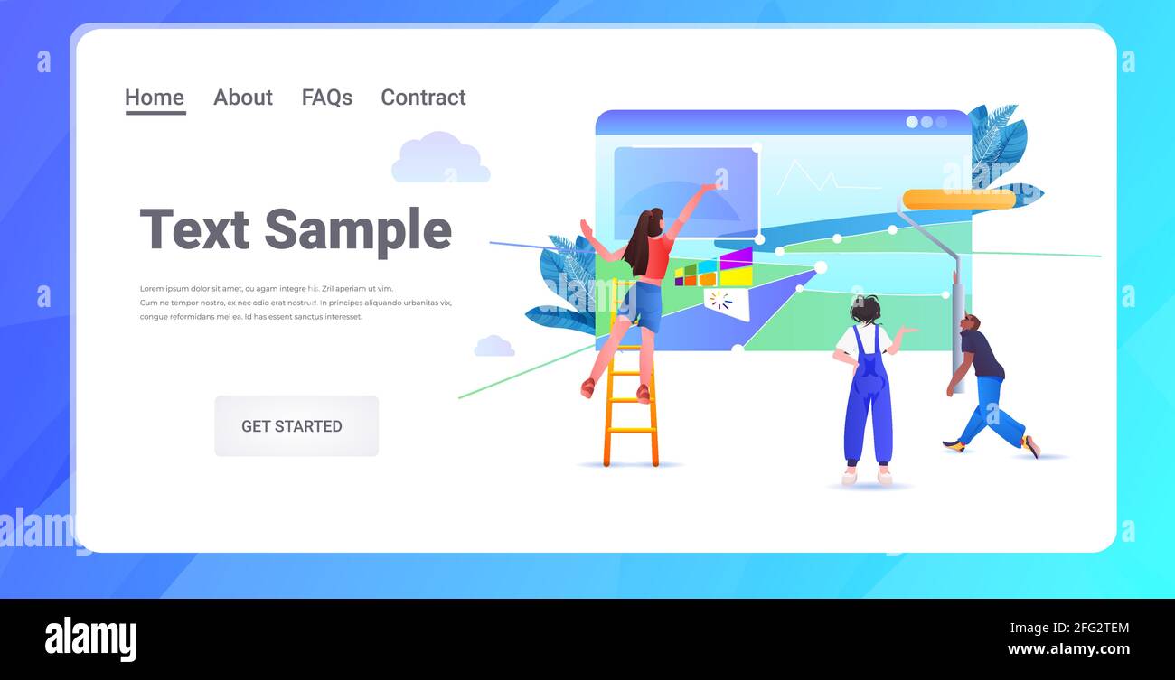 mix race developers team creating website ui web application development program software ...