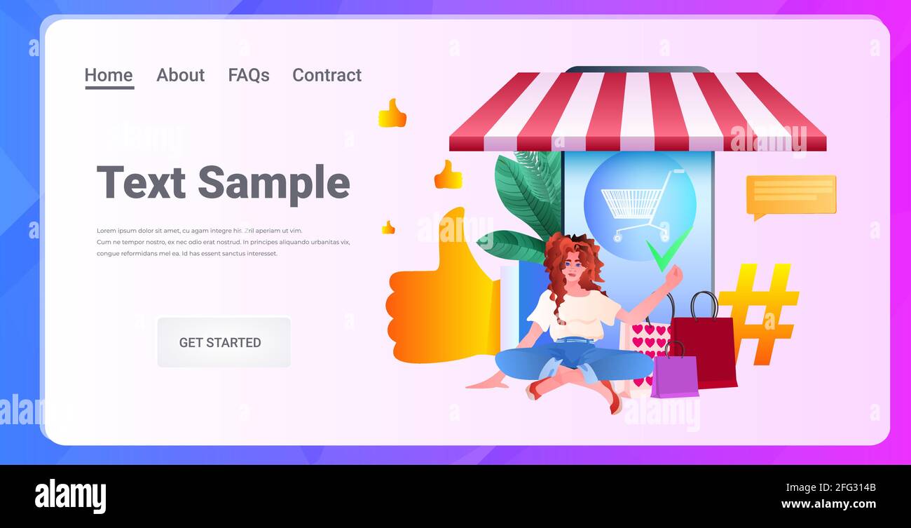 women customers with purchases using mobile app online shopping concept ...