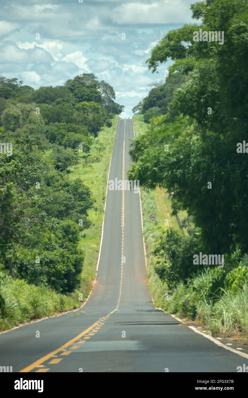 simple asphalted road in the interior of brazil Stock Photo - Alamy