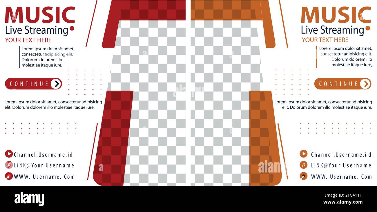 music live streaming theme social media post template set Stock Vector ...