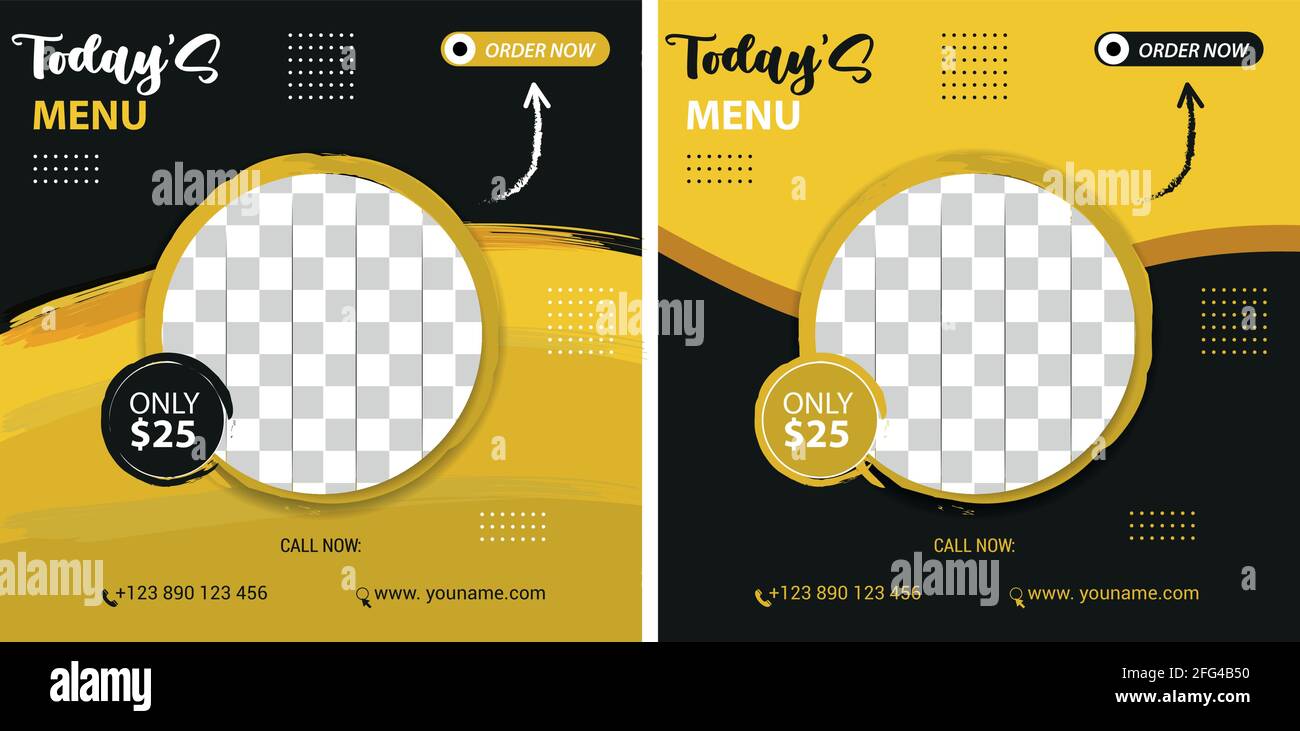 food menu theme social media post template set Stock Vector Image & Art ...