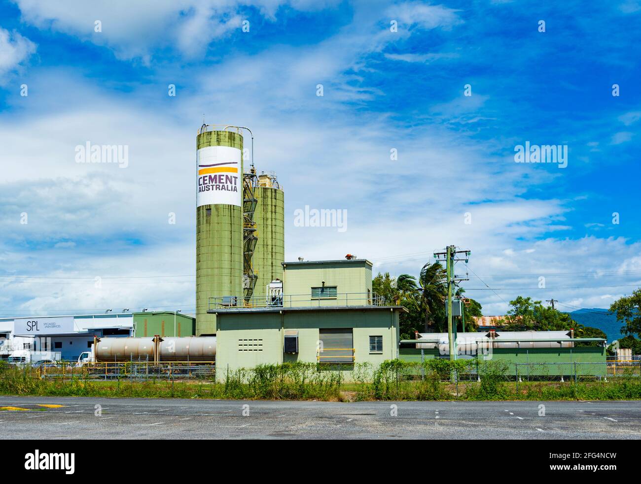 View of a Cement Australia factory, Cairns, Far North Queensland, QLD ...