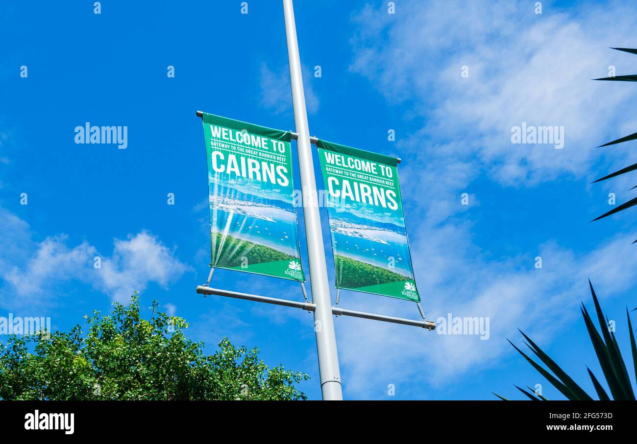 Welcome to Cairns signs, Cairns, Far North Queensland, FNQ, QLD ...