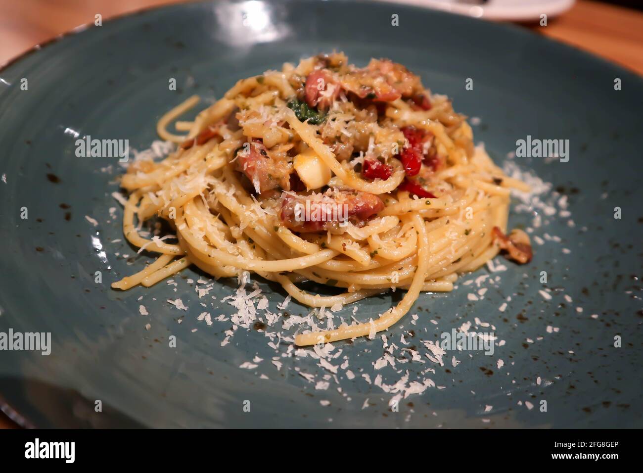 spaghetti ,cheese spaghetti or spicy spaghetti with cheese topping ...