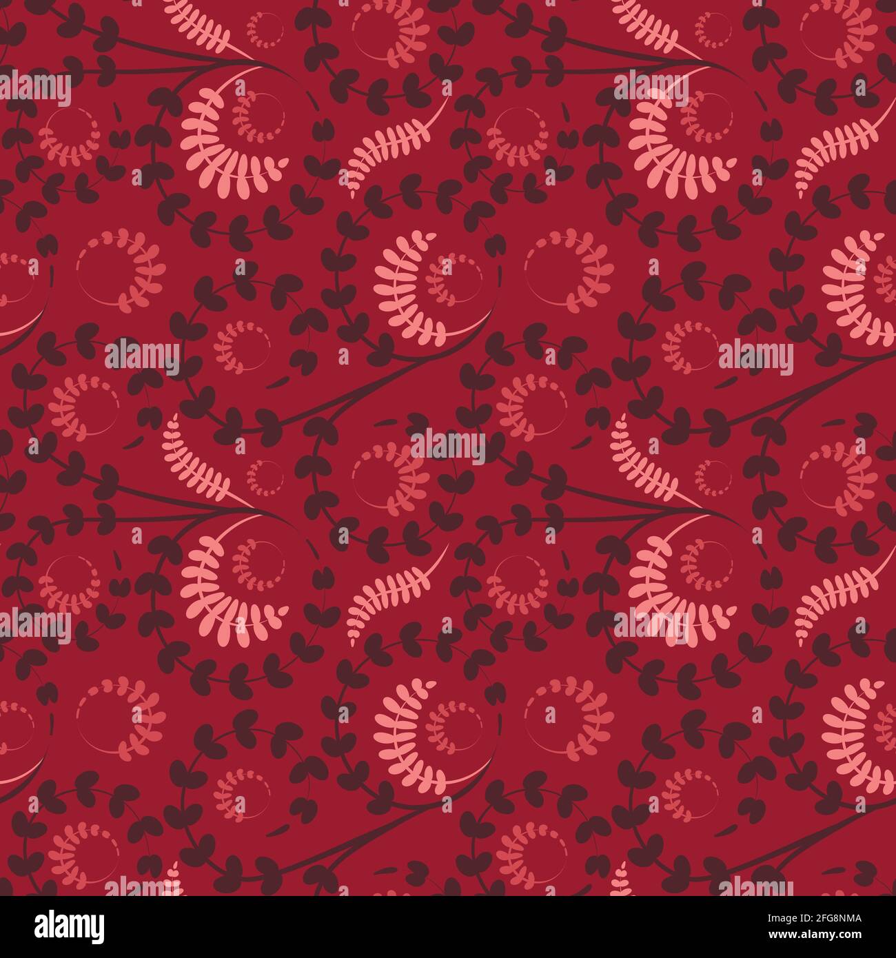 Seamless texture, pattern on a square background - flowers and leaves ...