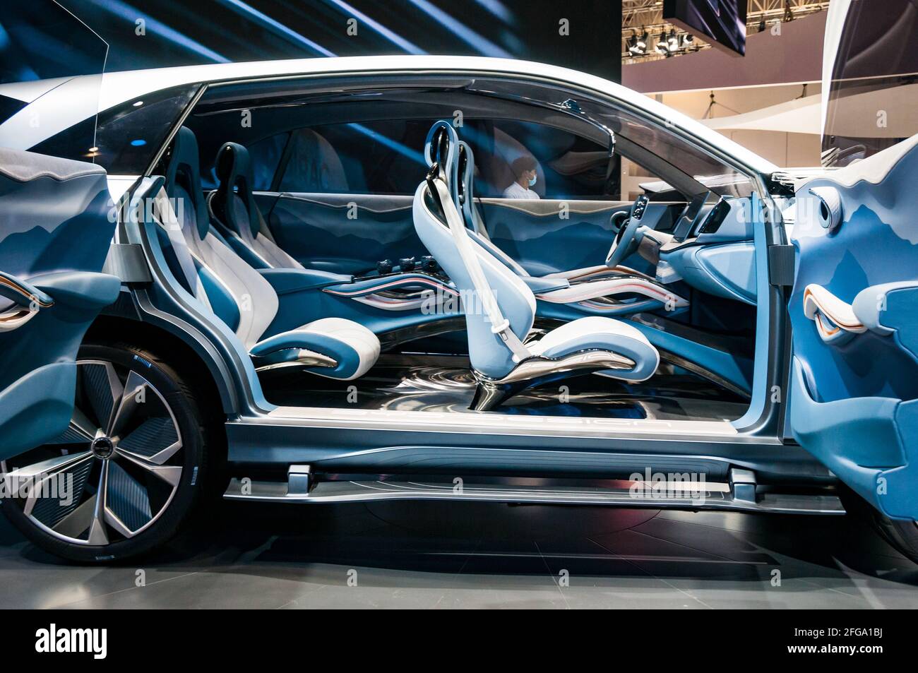 The BYD X Dream concept electric SUV on display at the 2021 Shanghai ...