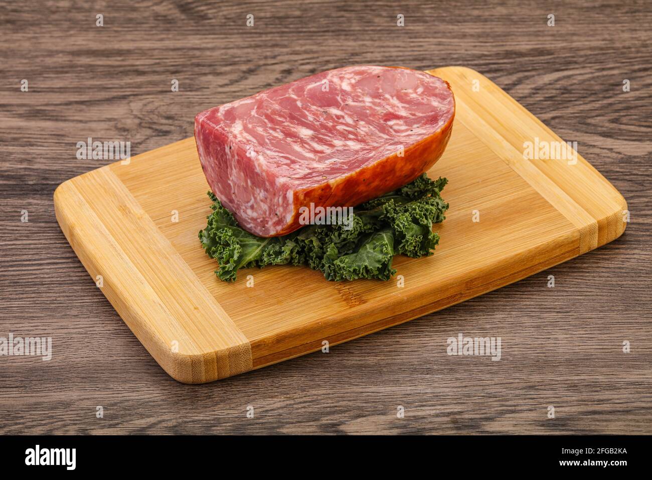 Tasty Beef ham piece over board Stock Photo - Alamy