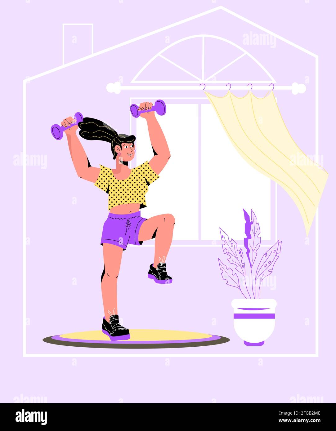 Exercising home room Stock Vector Images - Alamy