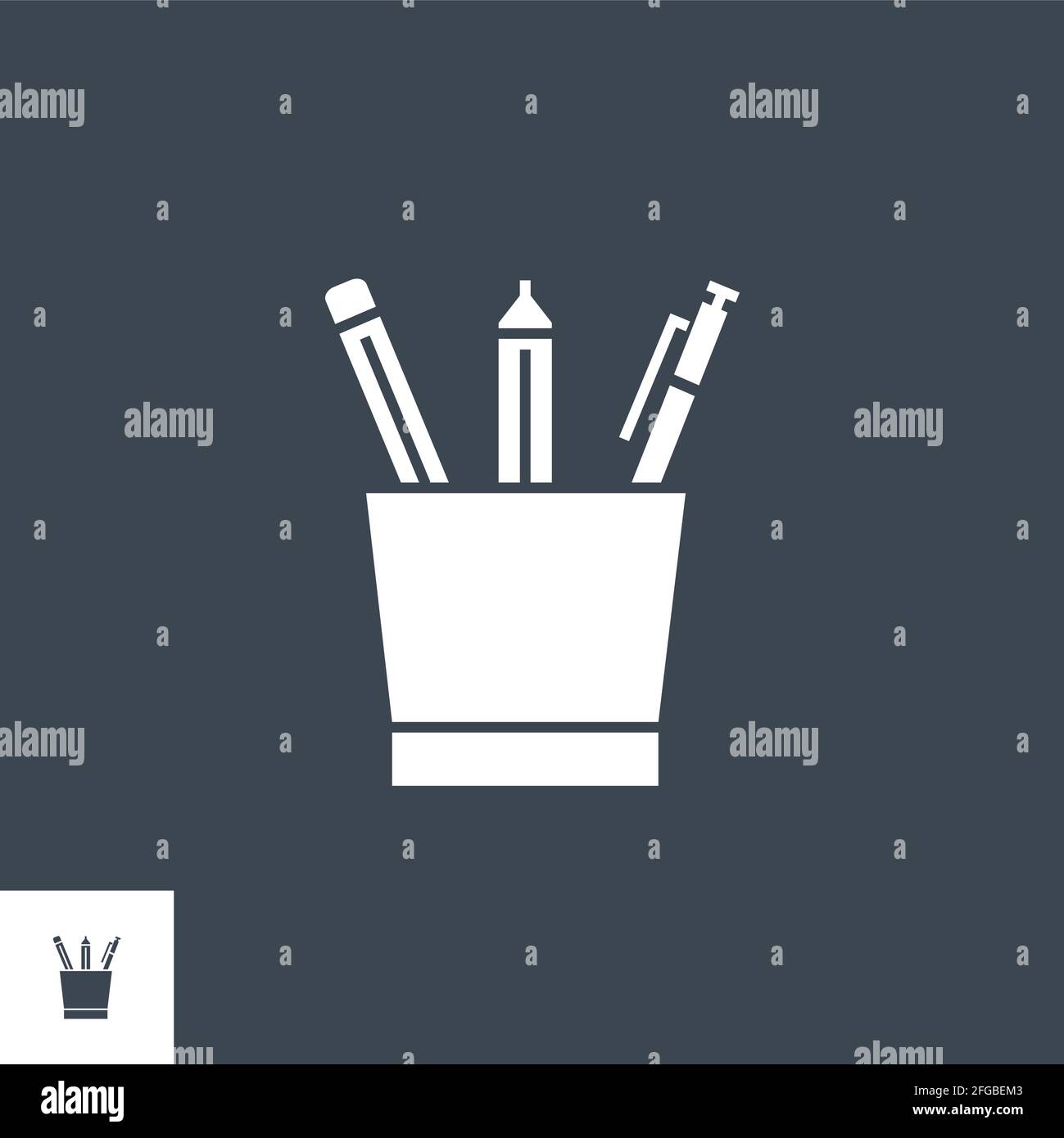 Pencil Stand related vector glyph icon Stock Vector Image & Art - Alamy