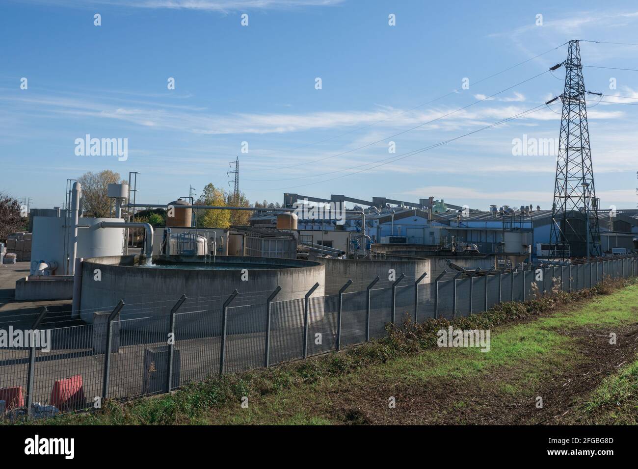 Large Circular Open-air Industrial Tanks Outdoor in Glass Factory Stock ...