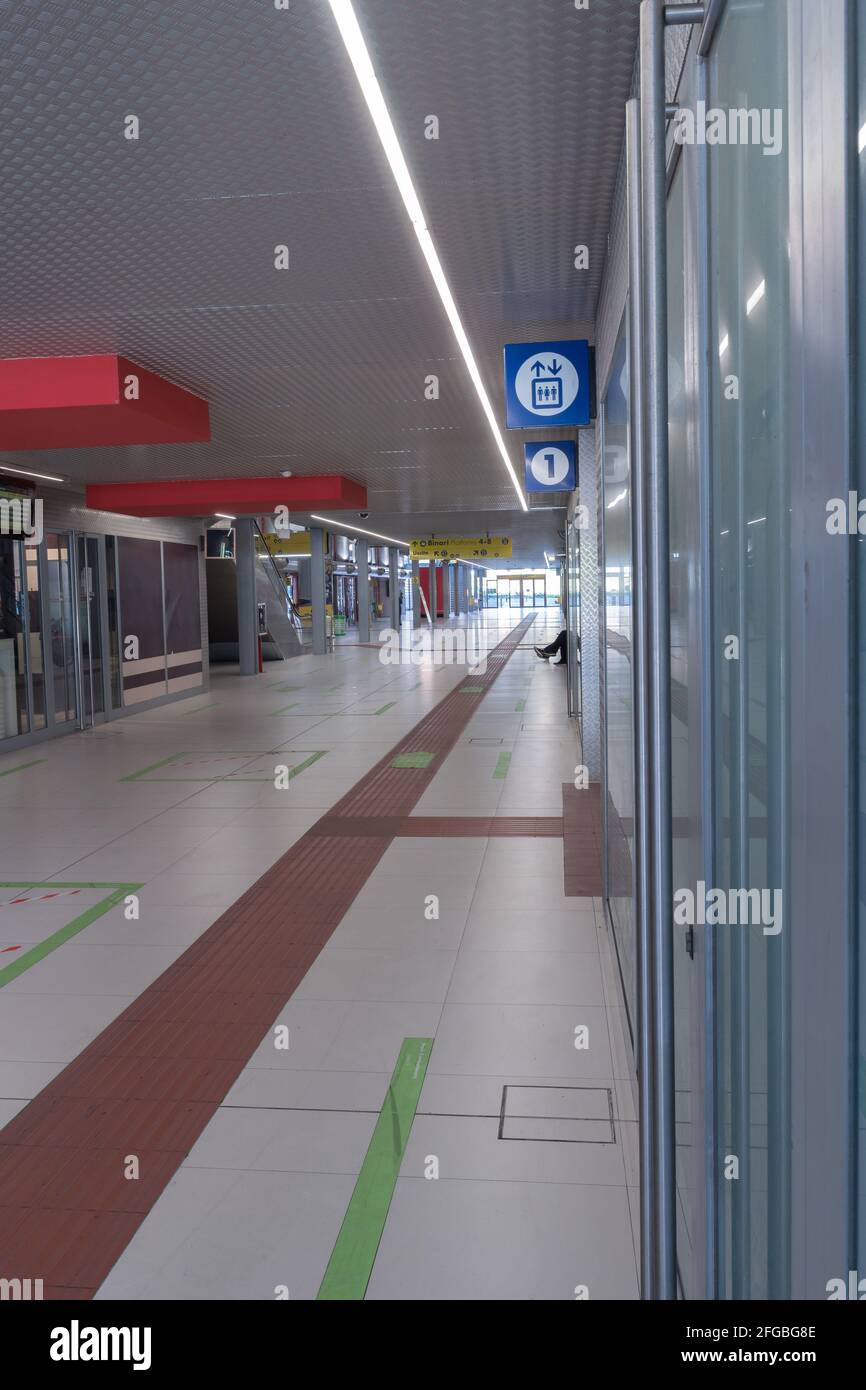 Inside Train Station: Empty Aisle of Parma Public Train Station, Italy ...