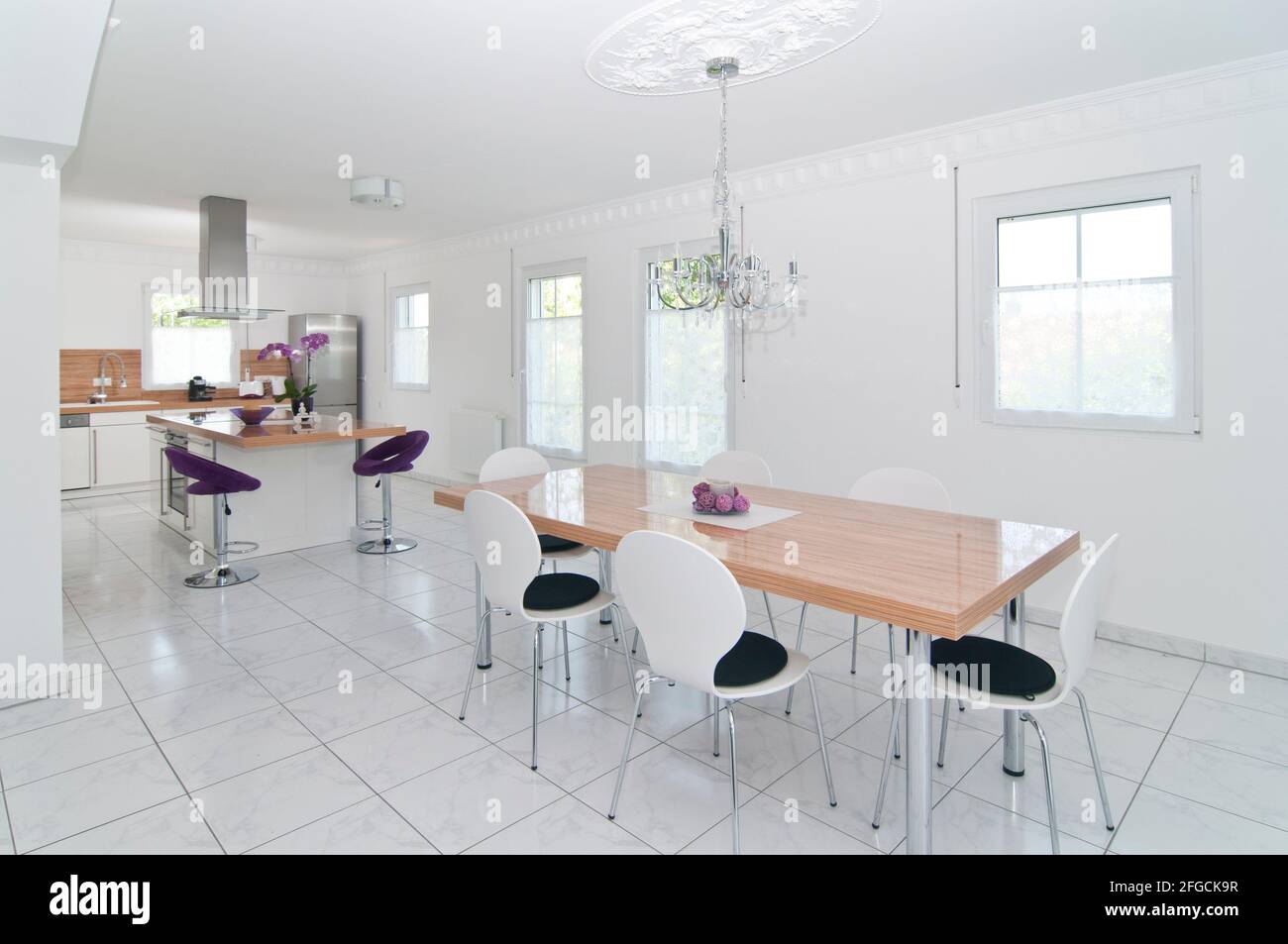 Bright and functional kitchen in a modern apartment Stock Photo - Alamy