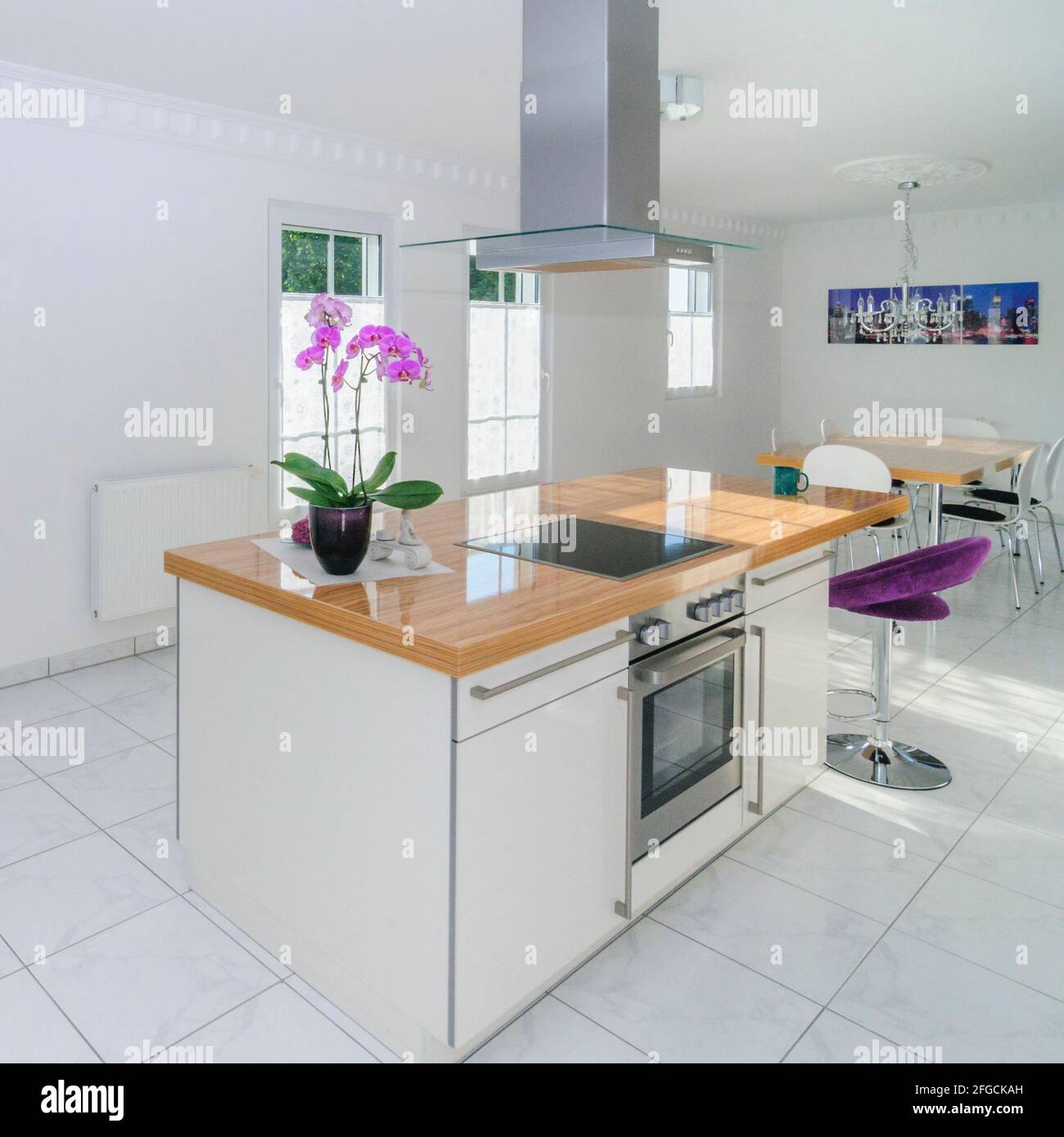 Bright and functional kitchen in a modern apartment Stock Photo - Alamy