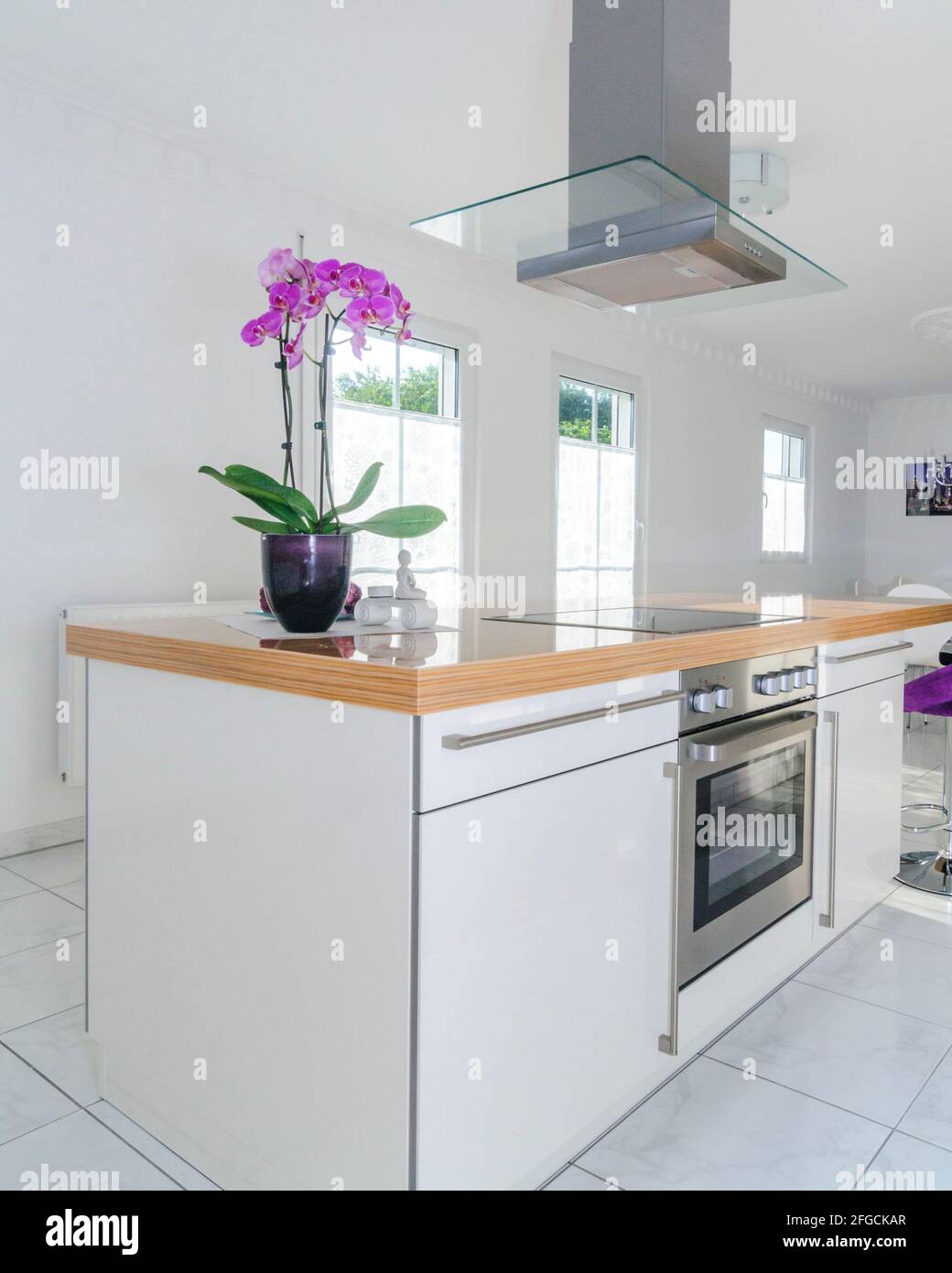 Bright and functional kitchen in a modern apartment Stock Photo - Alamy