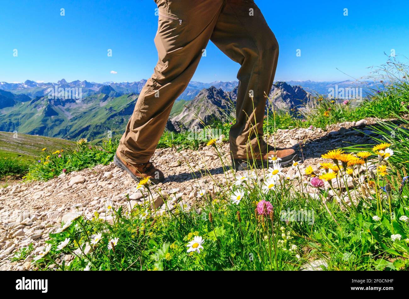 High alpine hiking Stock Photo - Alamy