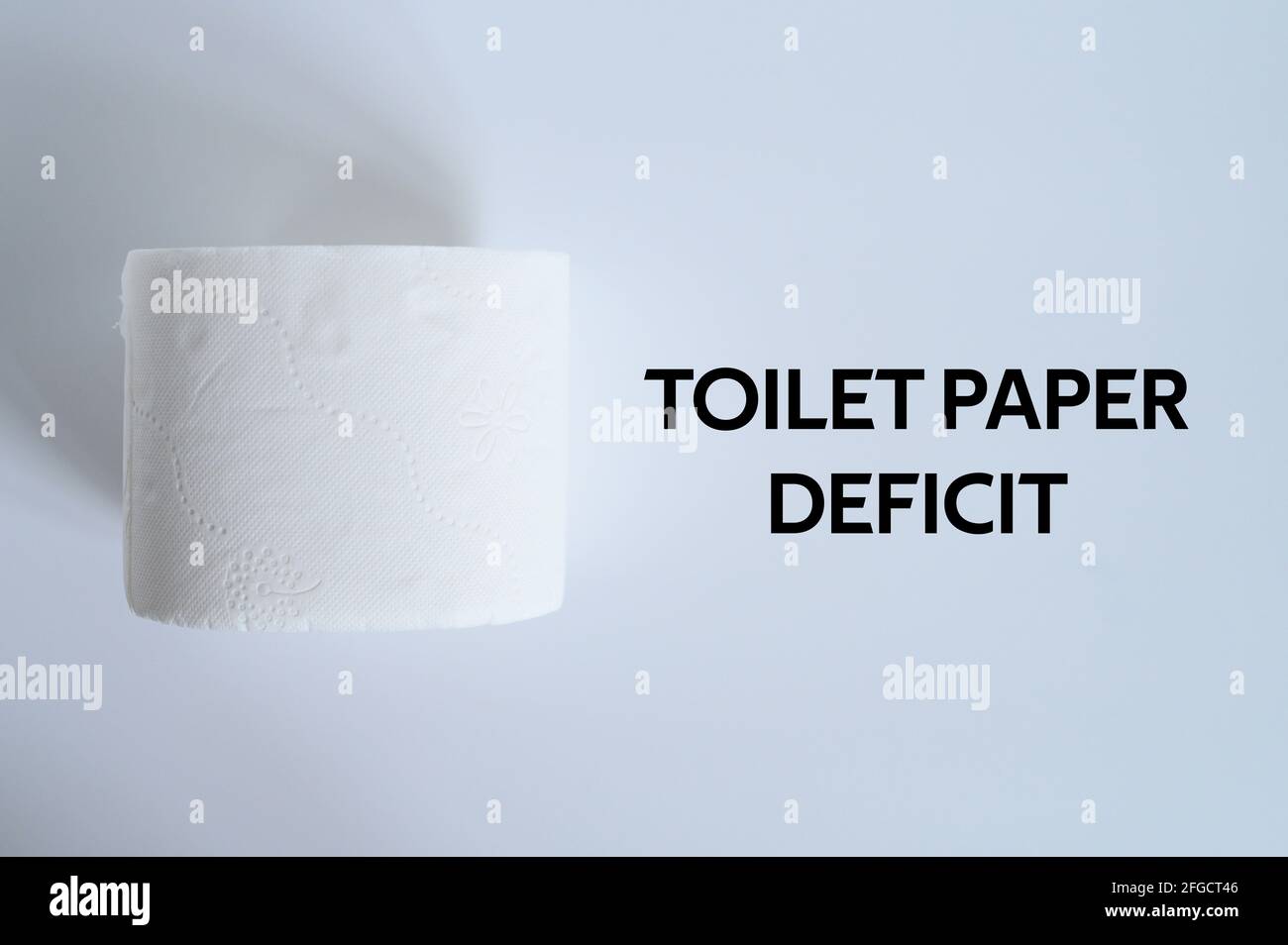 rolled white toilet paper on a white background and text toilet paper ...