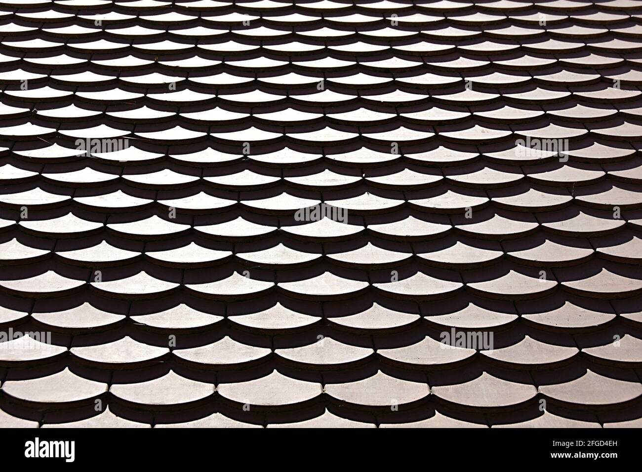 An illustration of black and white roof tiles pattern Stock Photo - Alamy