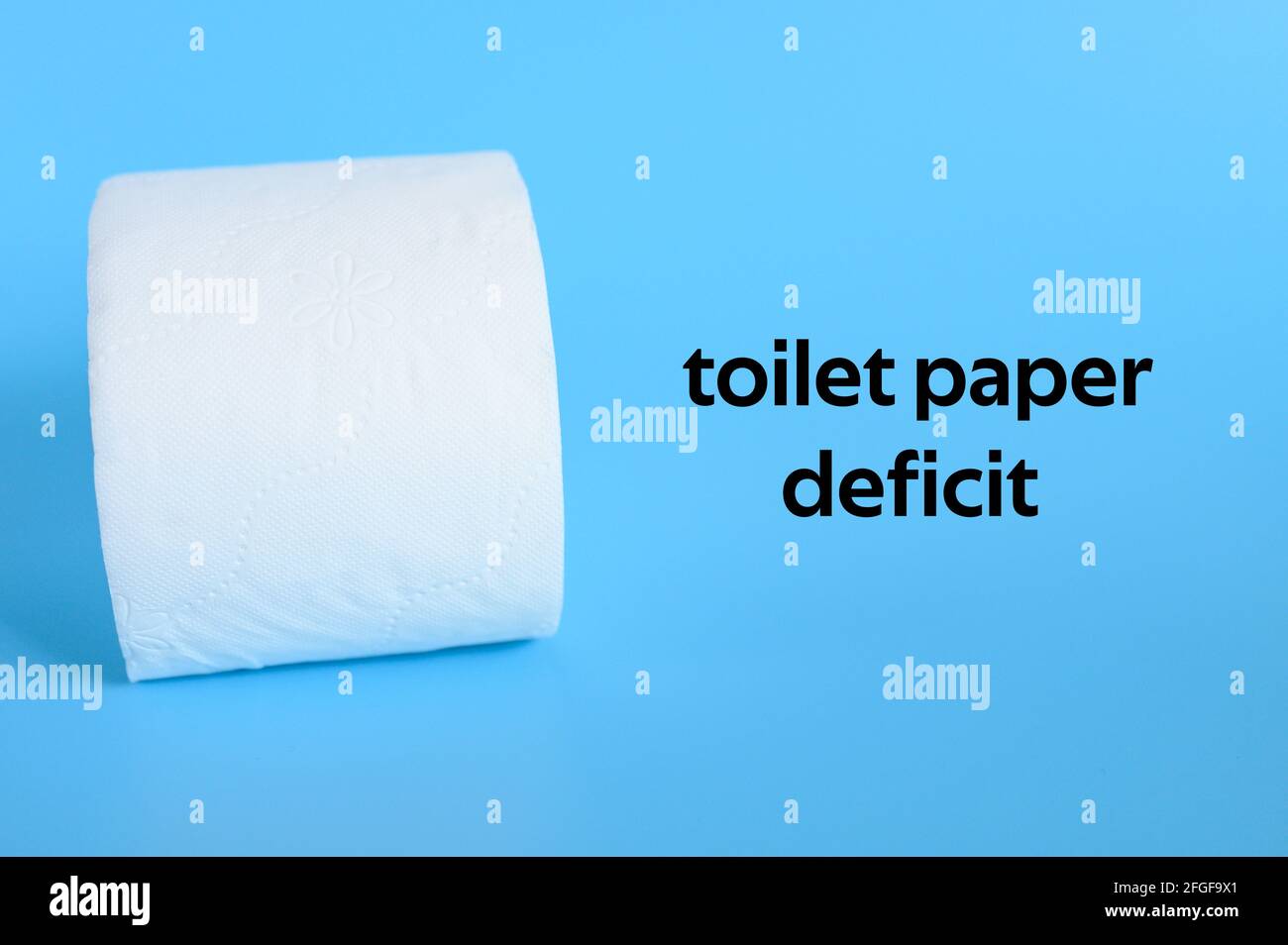 rolled white toilet paper on a blue background and text toilet paper ...