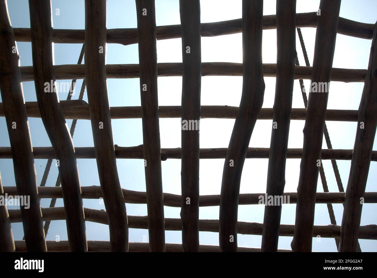 Texture and background of wooden roof Weave into squares Stock Photo ...
