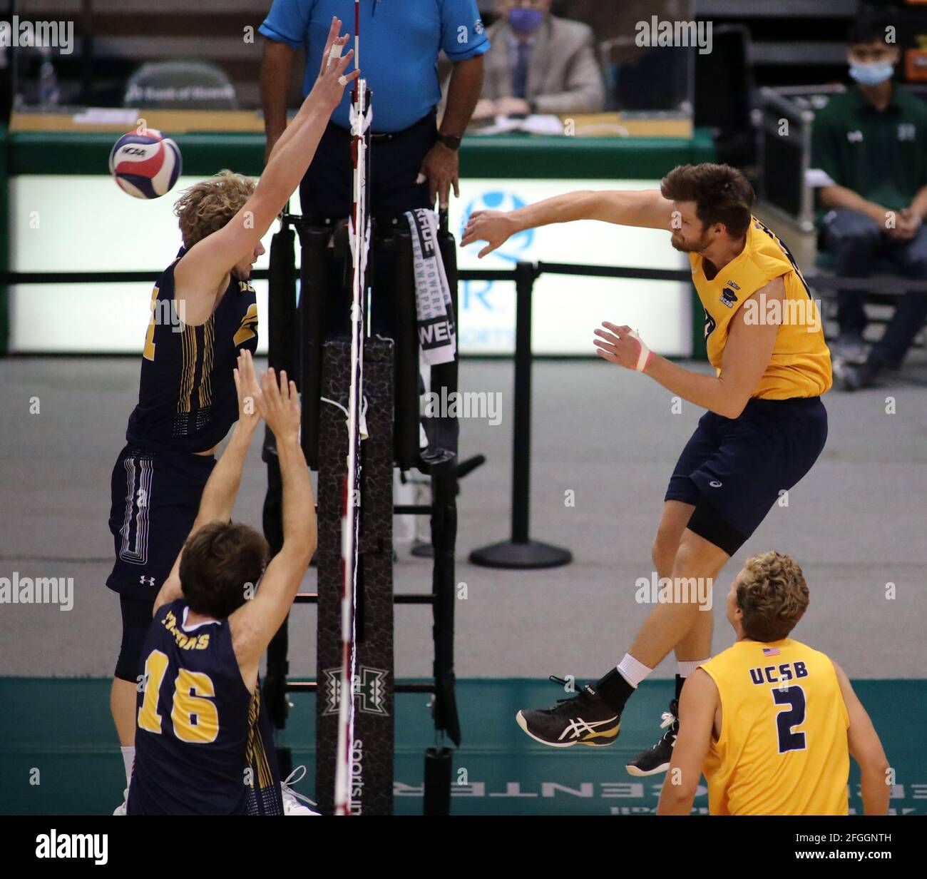 Honolulu, Hawaii, USA. April 24 2021: UC Santa Barbara Gauchos opposite Randy DeWeese #19 during ...