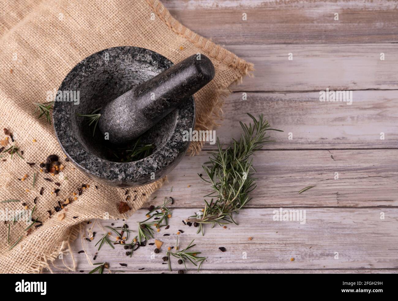 granite mortar for the kitchen Stock Photo - Alamy