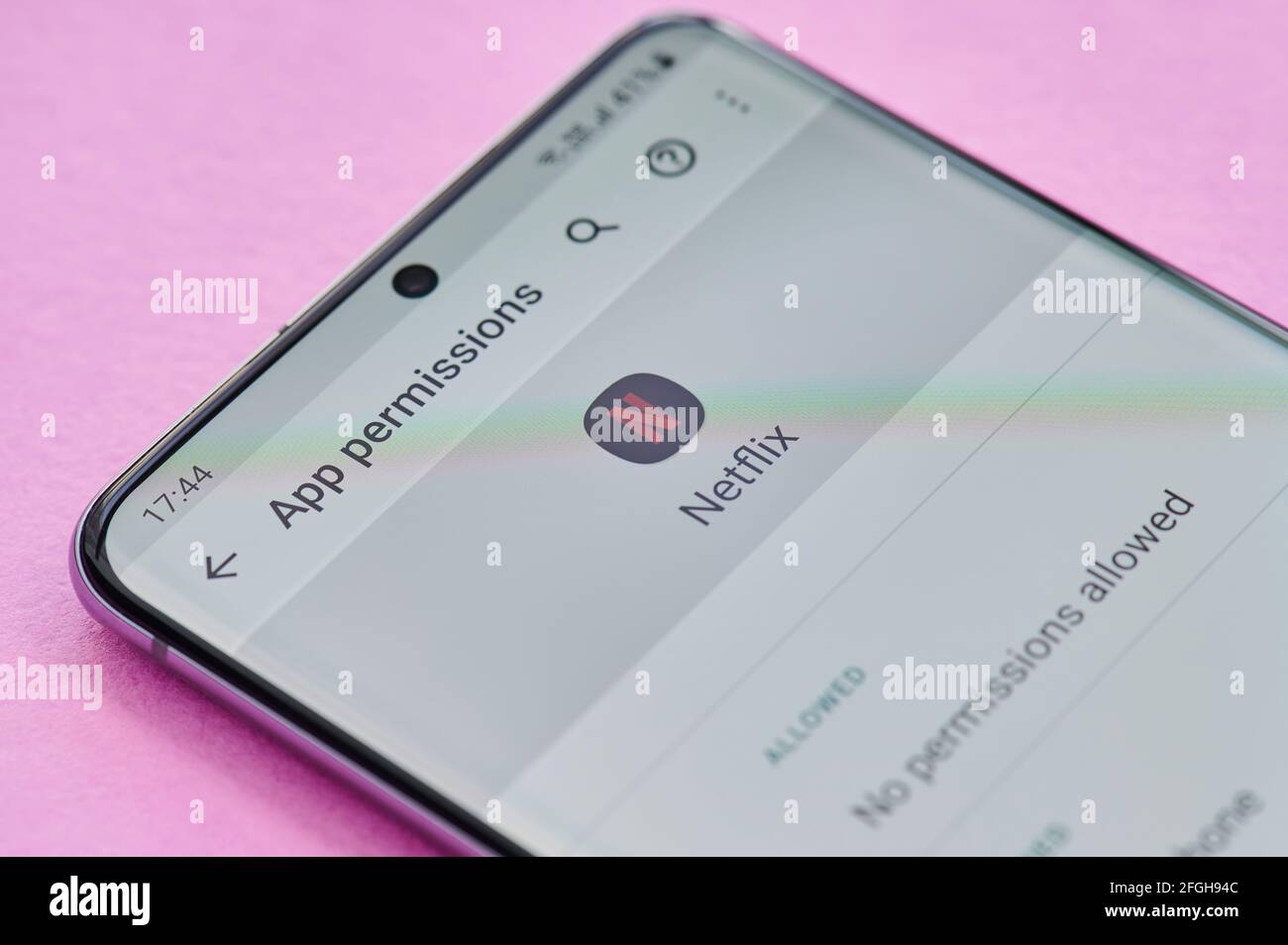 New york, USA - April 23, 2021: Changing permissions setting of netflix ...