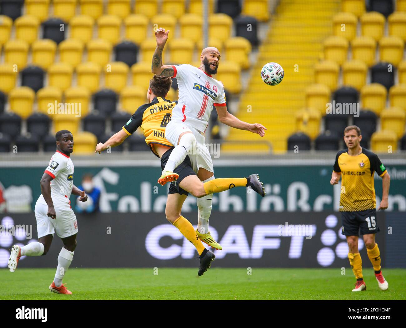 Dresden, Germany. 24th Apr, 2021. Football: 3. league, SG Dynamo ...