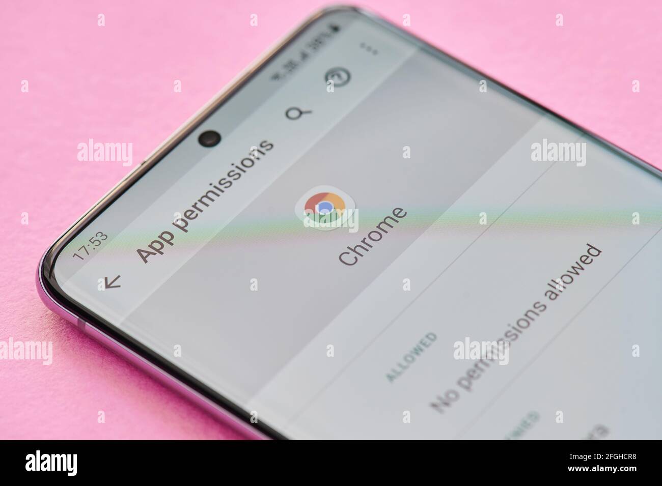 New york, USA - April 23, 2021: Changing permissions setting of chrome ...