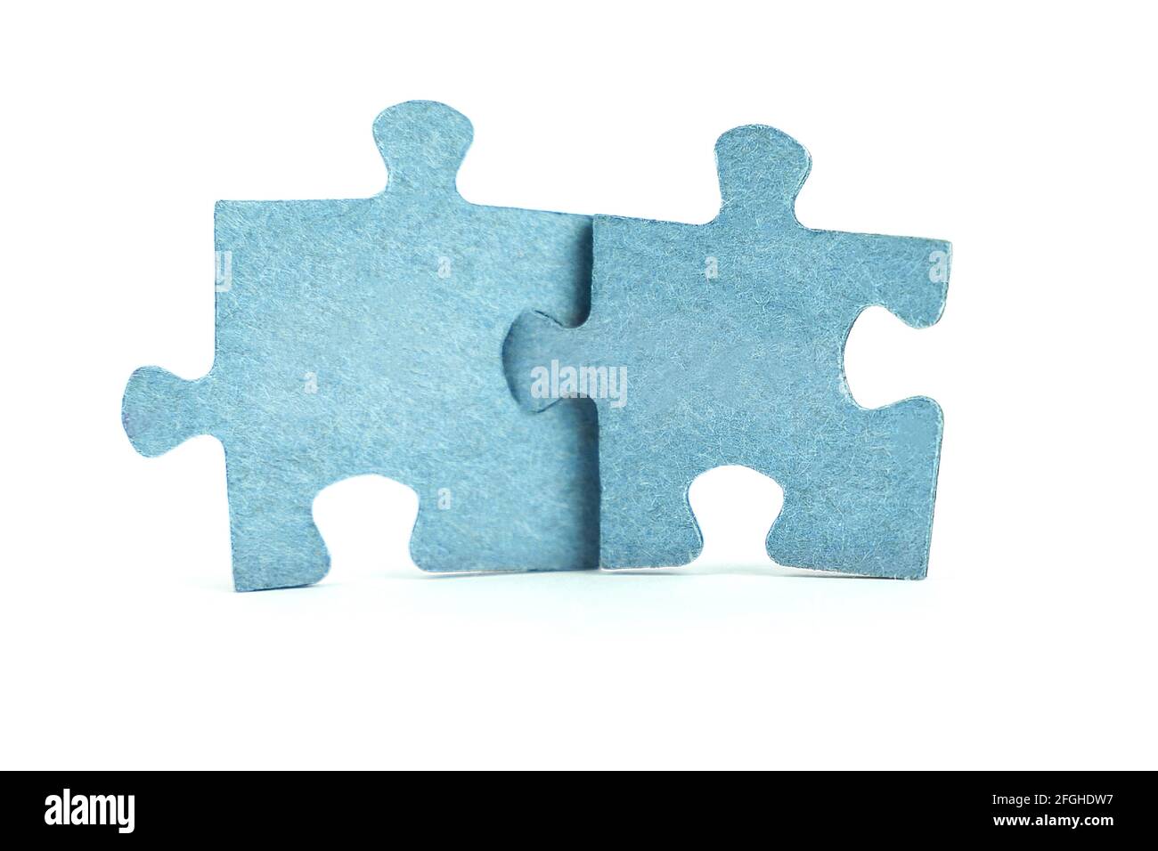 Two blank puzzles on white isolated background. Concept. Mockup for ...