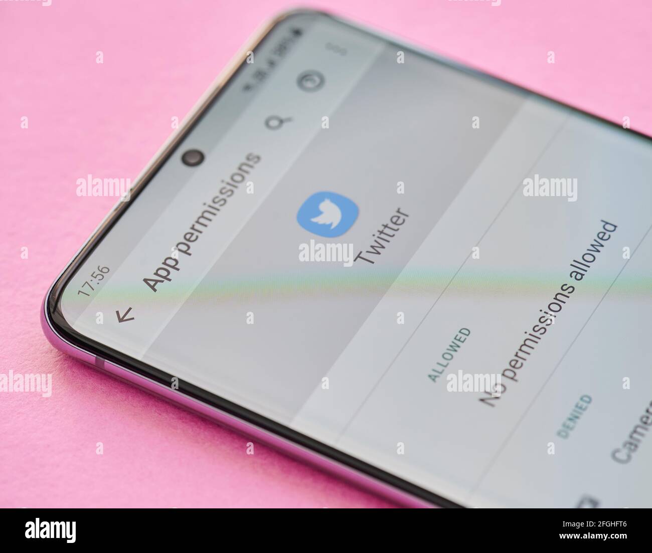 New york, USA - April 23, 2021: Changing permissions setting of twitter ...